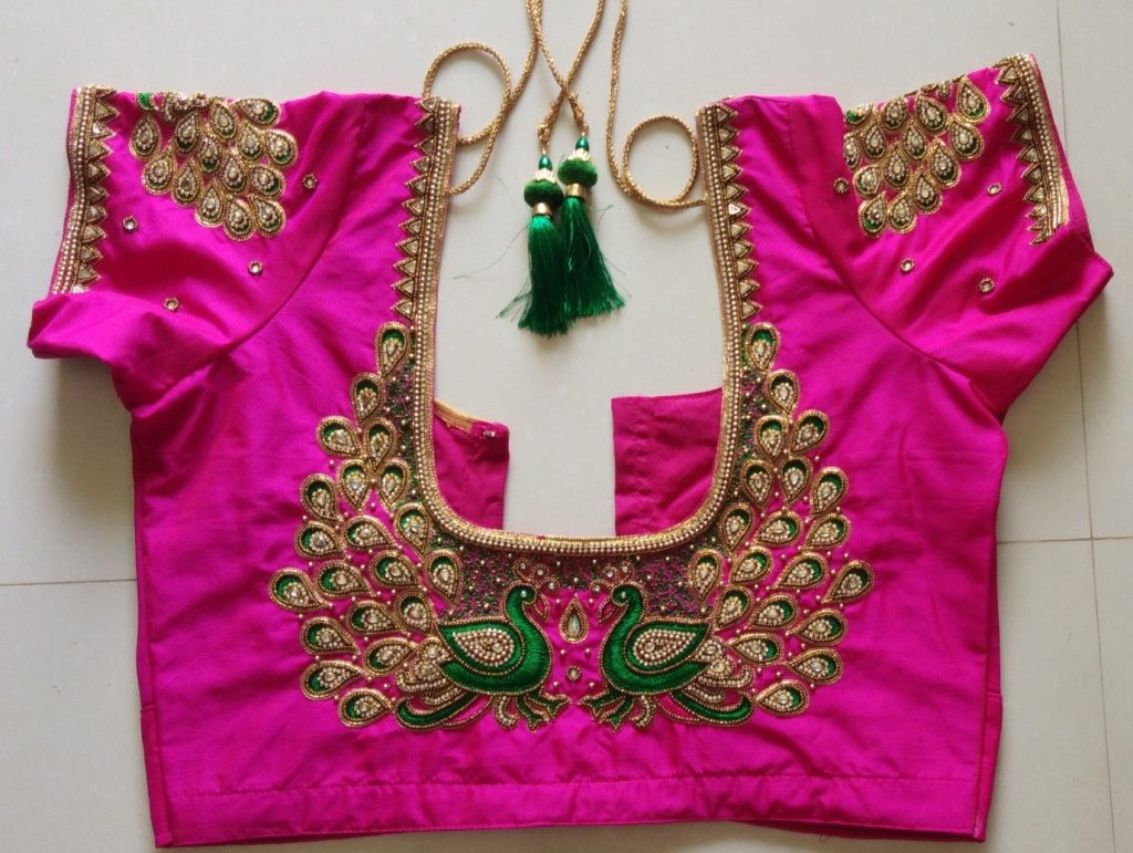 Simple Aari Work Embroidery Blouse Hand Designs Photos And Ideas